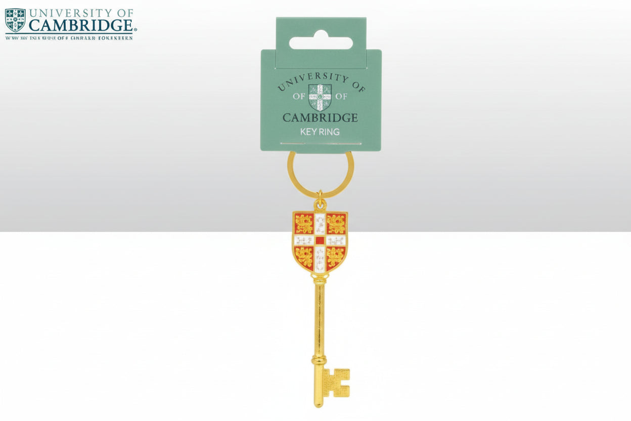 Cambridge University Shield Gold Key Shaped Metal Keyring – The Shop at ...